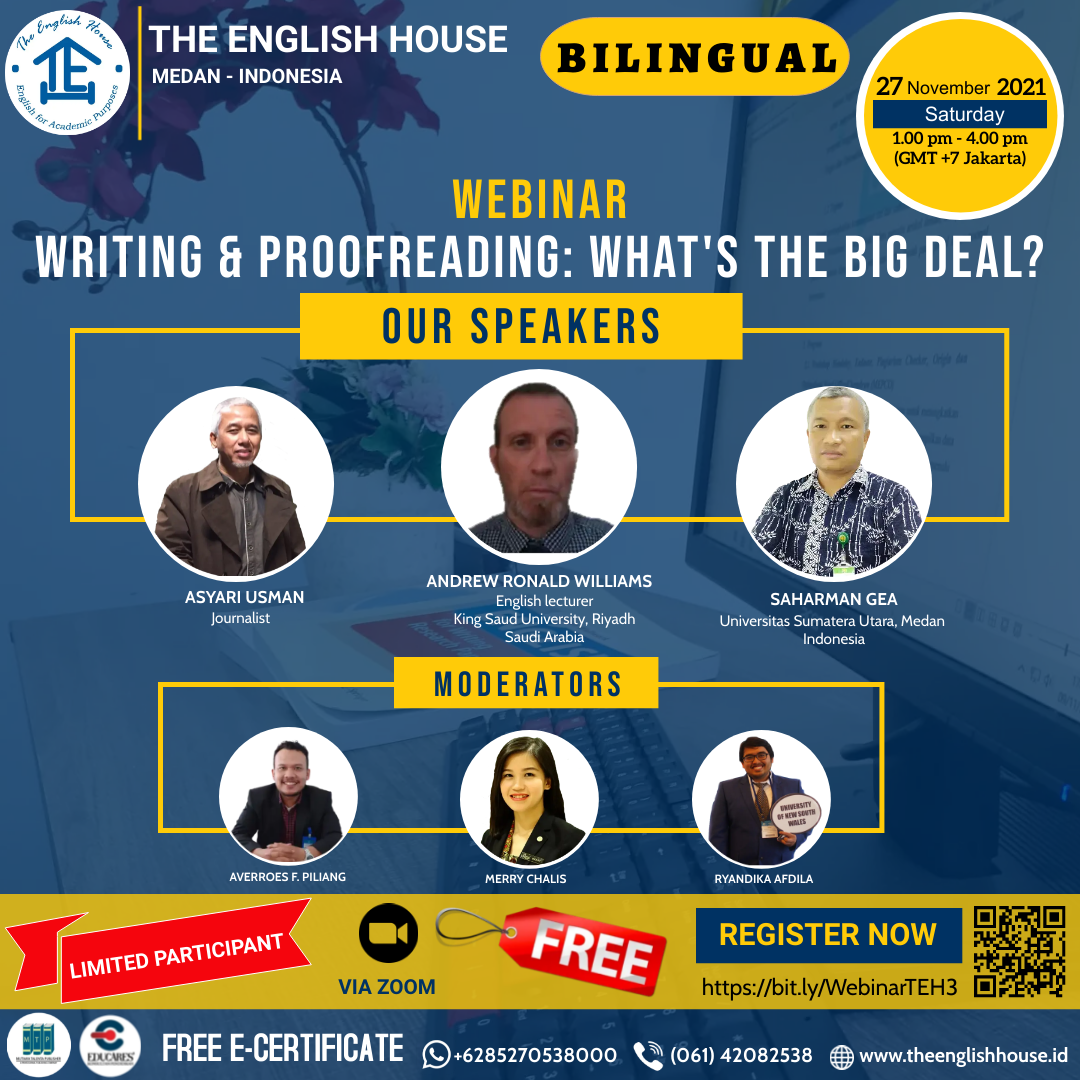 WEBINAR “Writing & Proofreading: What’s the big deal?” – THE ENGLISH HOUSE